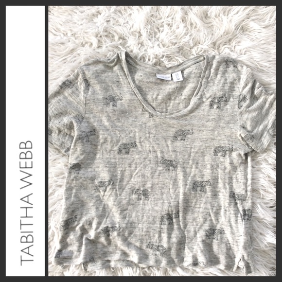 tabitha webb | Tops | Tabitha Webb Elephant Print Crop Tee | Poshmark